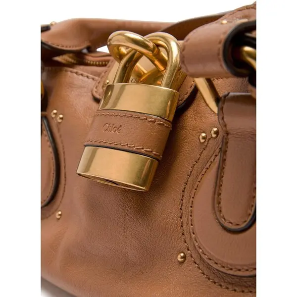 Chloé Grain Studded Shoulder Bag - Brown