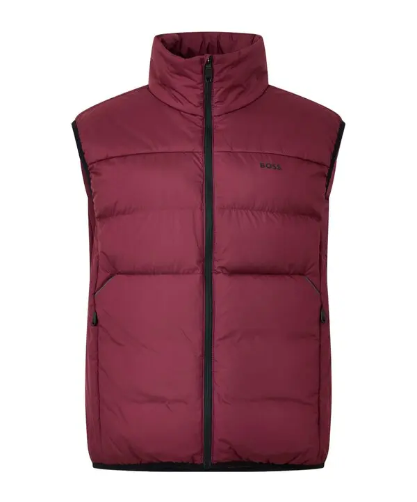 Hugo Boss Quilted Water Resistant Sleeveless Gilet - Red