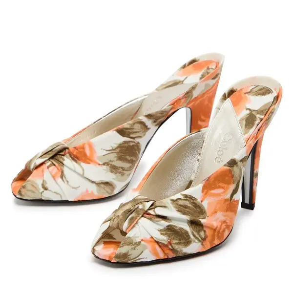 Chloé Floral Woven Slides