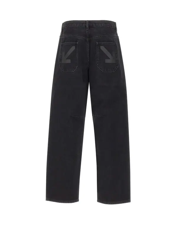 Off-White Half Arrow Straight-leg Jeans - Black