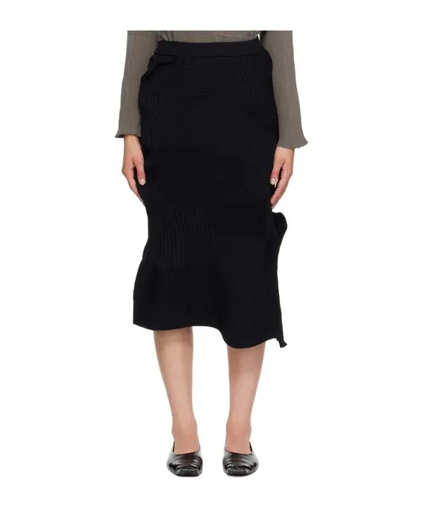 Issey Miyake Kone Kone Ribbed Knitted Skirt