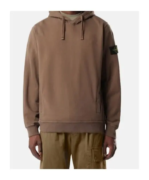 Stone Island Regular-fit Hooded Sweatshirt With Thumbhole Cuffs