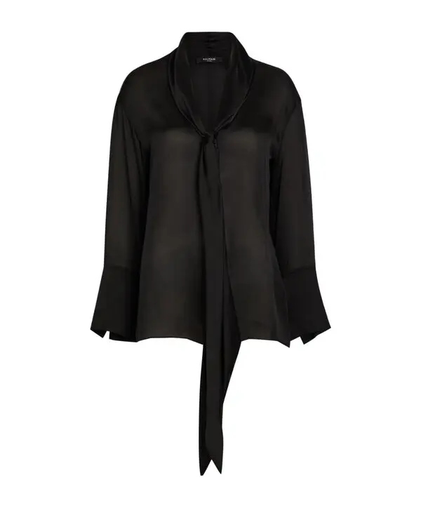Balmain Simple Silk Shirt - Black