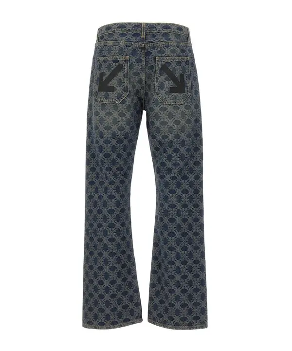 Off-White All-over Patterned Straight Leg Jeans