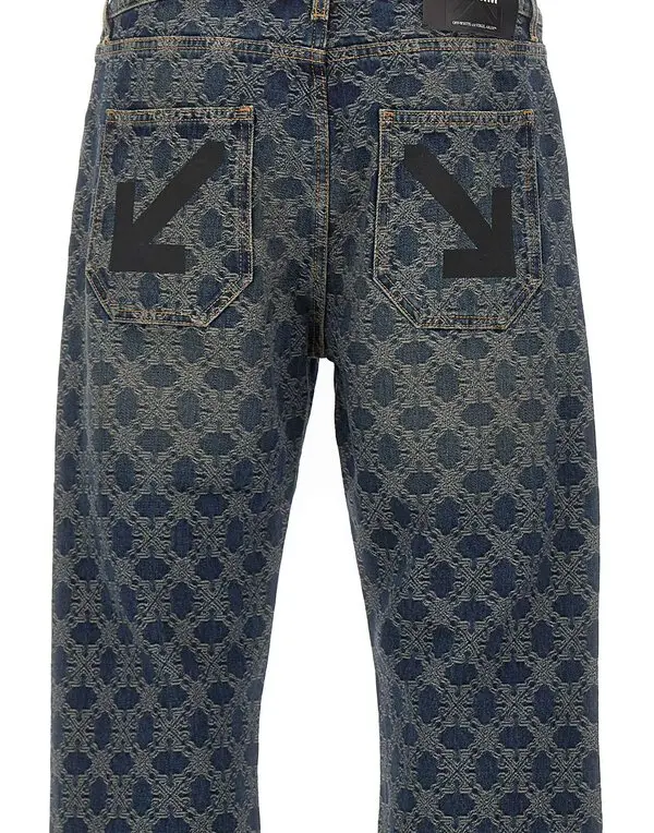 Off-White All-over Patterned Straight Leg Jeans