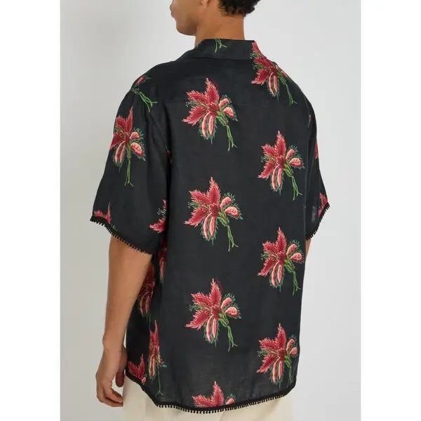 Valentino Garavani Floral-print Linen Shirt