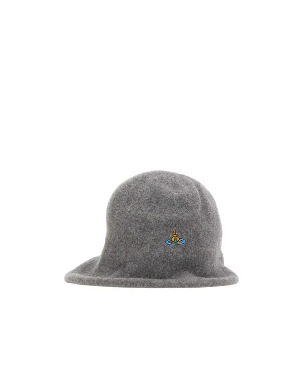 VIVIENNE WESTWOOD Orb Embroidered Hat - Gray