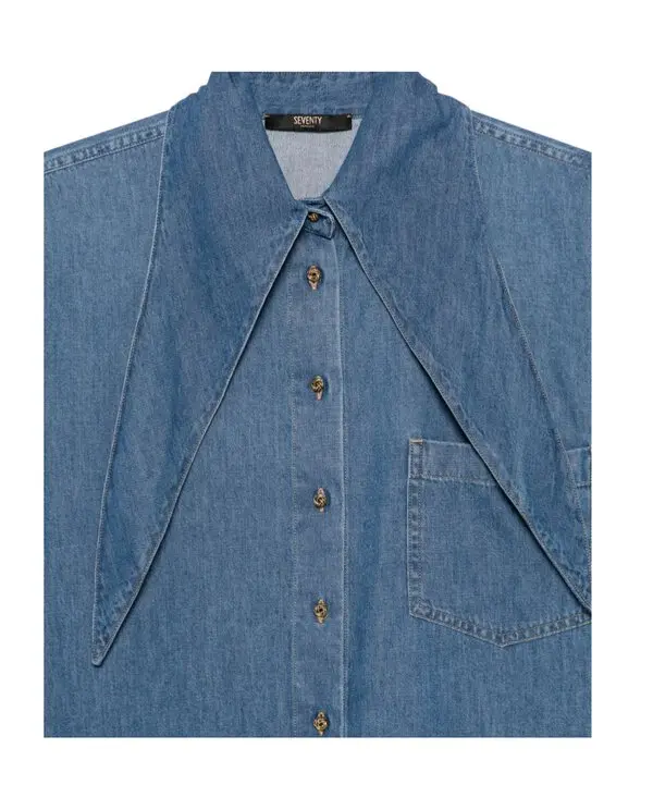 Seventy Oversized-collar Denim Shirt