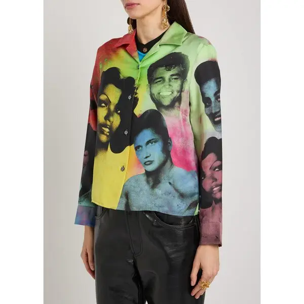 Versace Printed Silk-twill Shirt