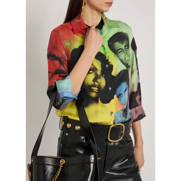 Versace Printed Silk-twill Shirt