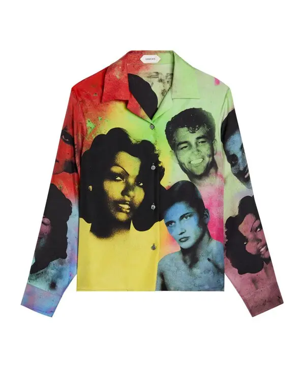 Versace Printed Silk-twill Shirt - Red