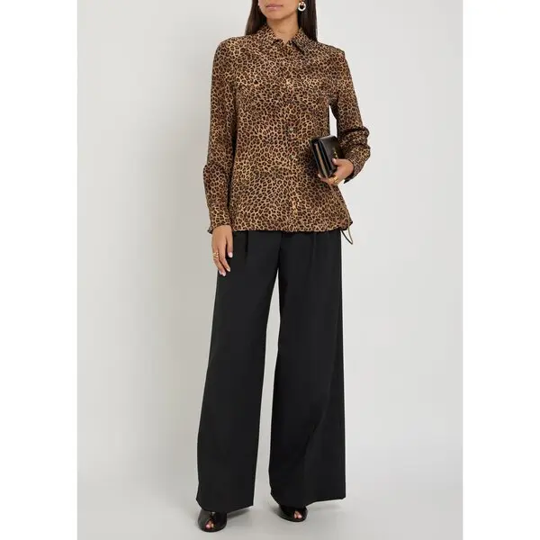 Max Mara Leopard Print Chiffon Shirt
