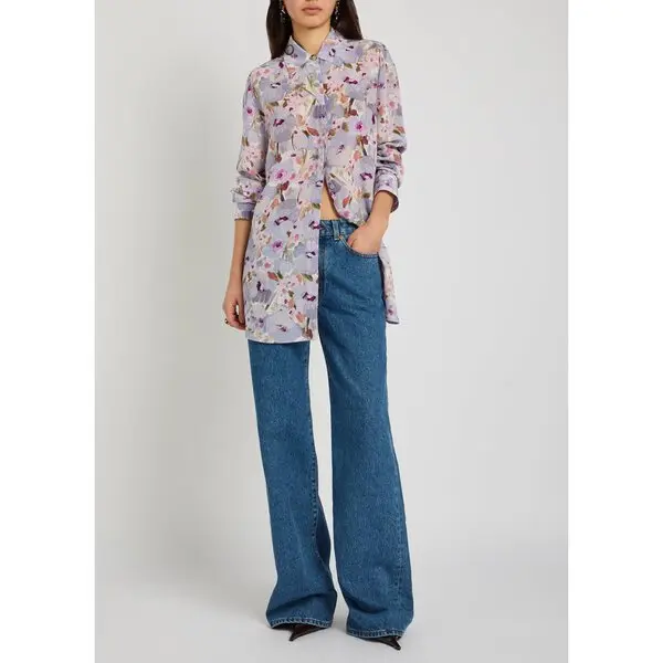 Balmain Floral Print Silk Shirt
