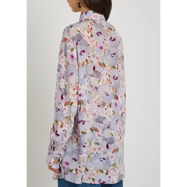 Balmain Floral Print Silk Shirt