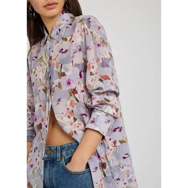 Balmain Floral Print Silk Shirt