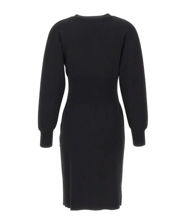 KAOS Button-front V-neck Knit Dress
