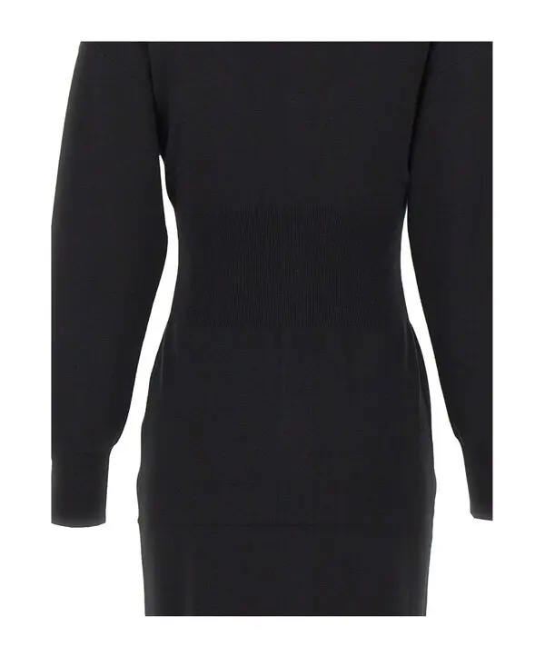 KAOS Button-front V-neck Knit Dress