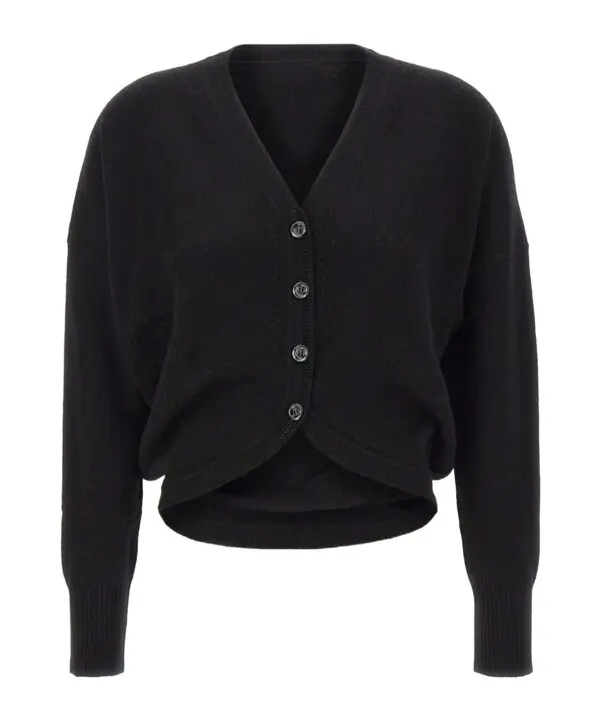 Marella Alacre Cropped V-neck Cardigan - Black