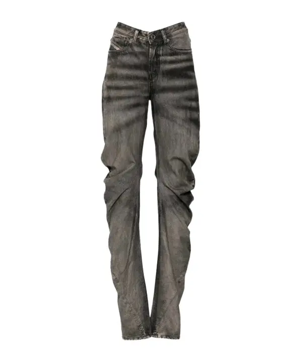 DIESEL® Faded-effect Panelled Jeans - Black