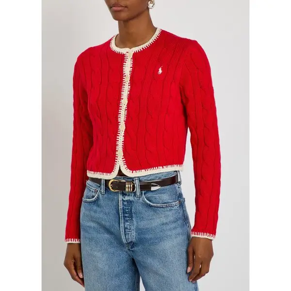 Polo Ralph Lauren Cotton Slim-fit Cropped Cardigan