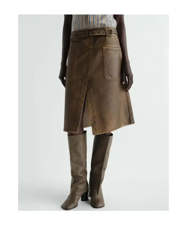 LEMAIRE Workwear Skirt In Coated Denim