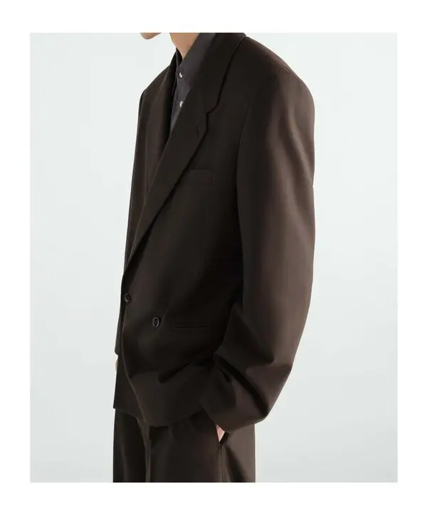 LEMAIRE Double-breasted Jacket In Tropical Wool Blend