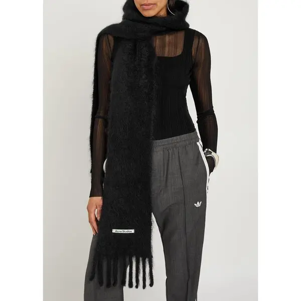 Acne Studios Hooded Wool Knitted Scarf