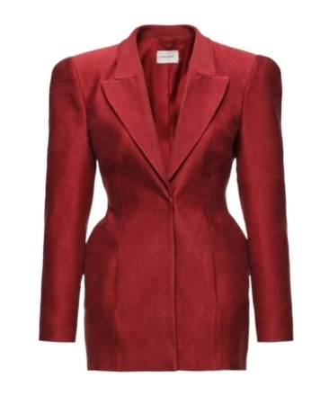 Magda Butrym Cinched-waist Peak-lapel Blazer - Red