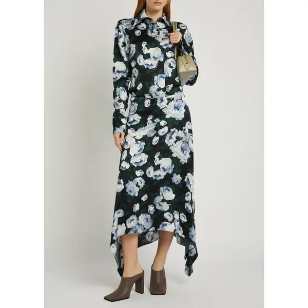 Stella McCartney Floral Print Satin Skirt