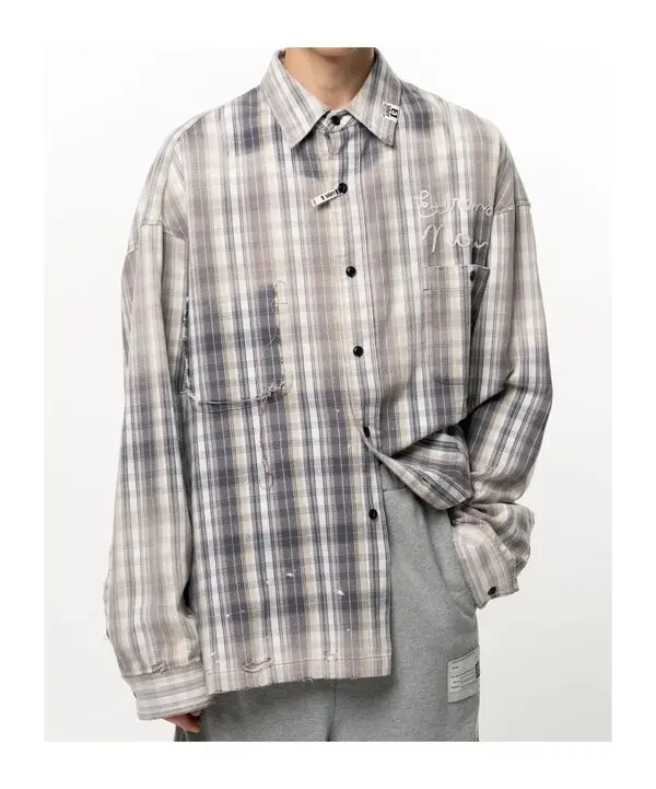 Mihara Yasuhiro Vintage-style Plaid Shirt