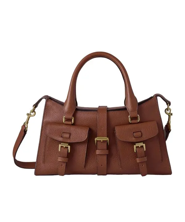 Mulberry Double Handle Crossbody Bag - Brown