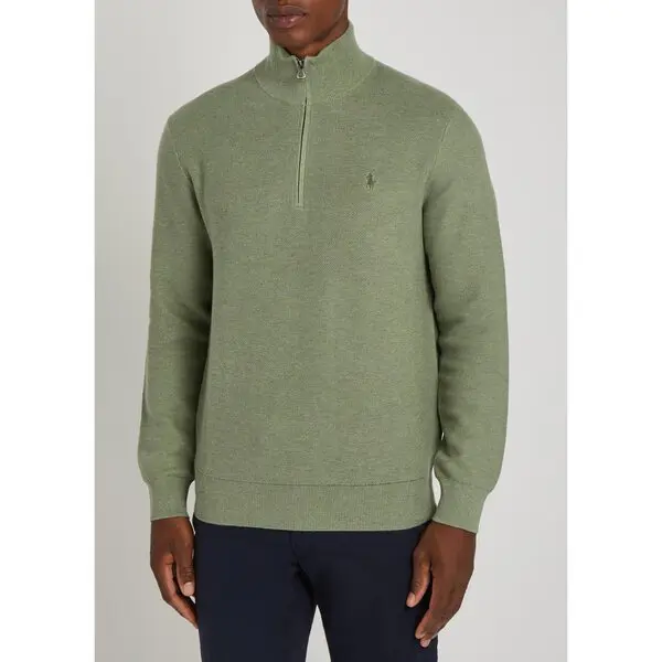 Polo Ralph Lauren Pure Cotton Knitted High-neck Sweater - Green