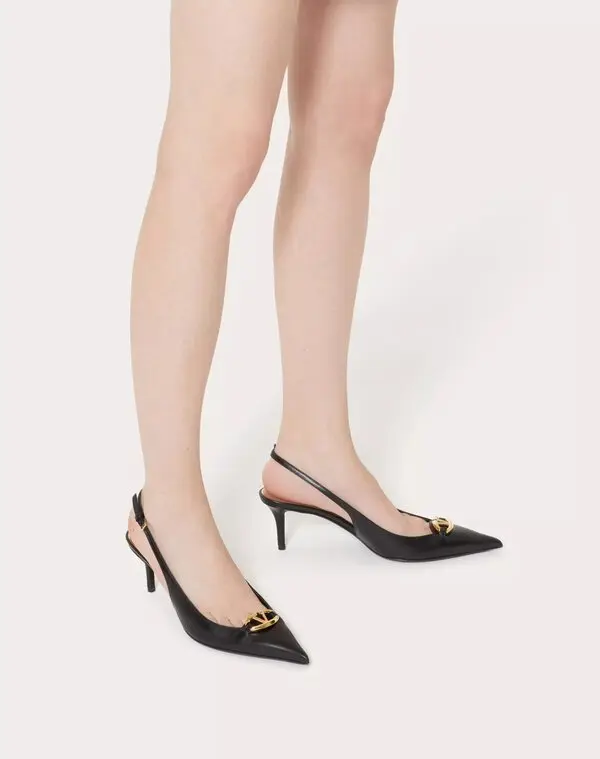 Valentino Garavani Vlogo Signature Pointed Toe Slingback Pumps