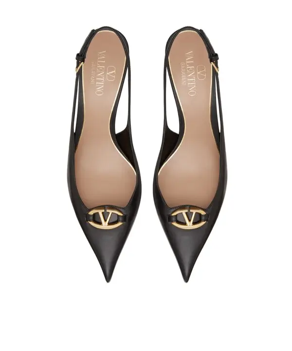 Valentino Garavani Vlogo Signature Pointed Toe Slingback Pumps