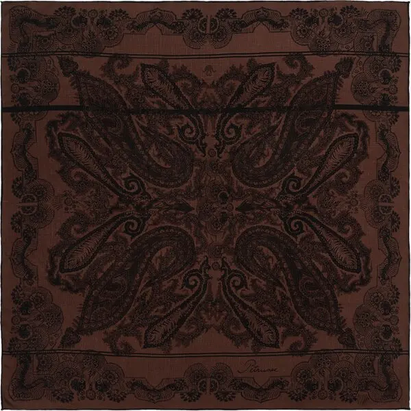 PETRUSSE Wool Scarf Moon Twill Chocolate - Brown