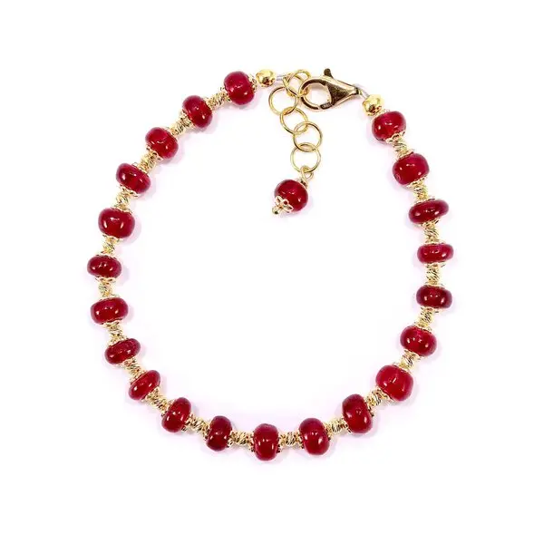 MINERALGEMS  STUDIO Natural Ruby Bracelet - Red
