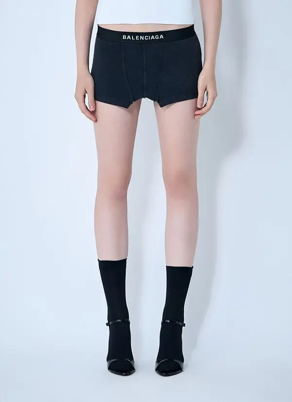 Balenciaga Cut-off Brief Mini Skirt - Black
