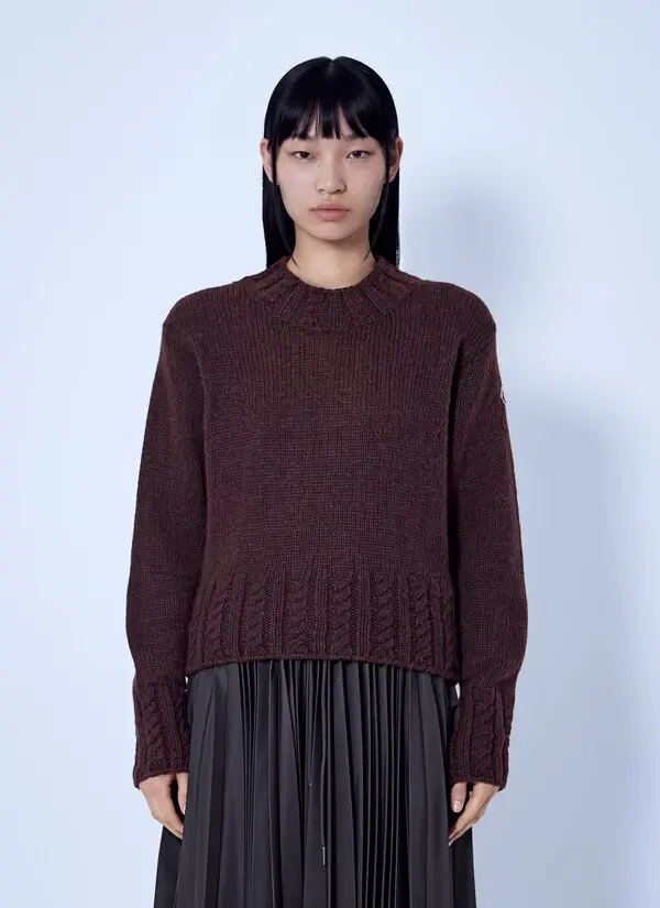 Moncler Alpaca Blend Polo Neck Jumper - Burgundy