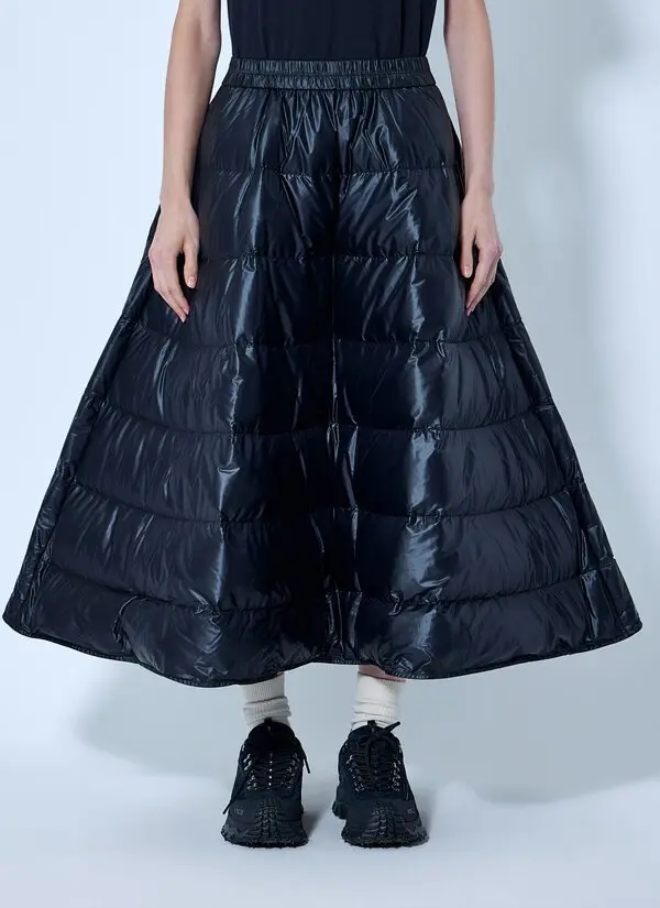 Moncler A-line Down Midi Skirt - Black