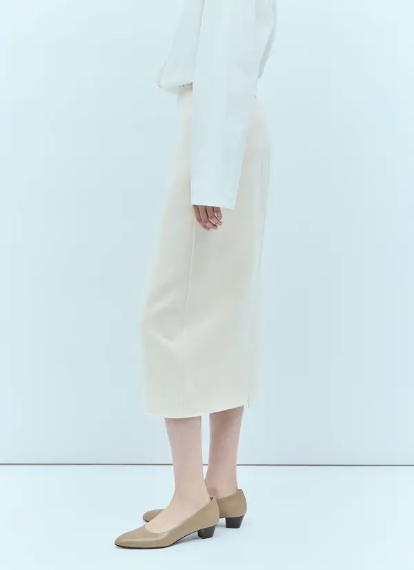 THE ROW Bartellette Midi Skirt - Beige