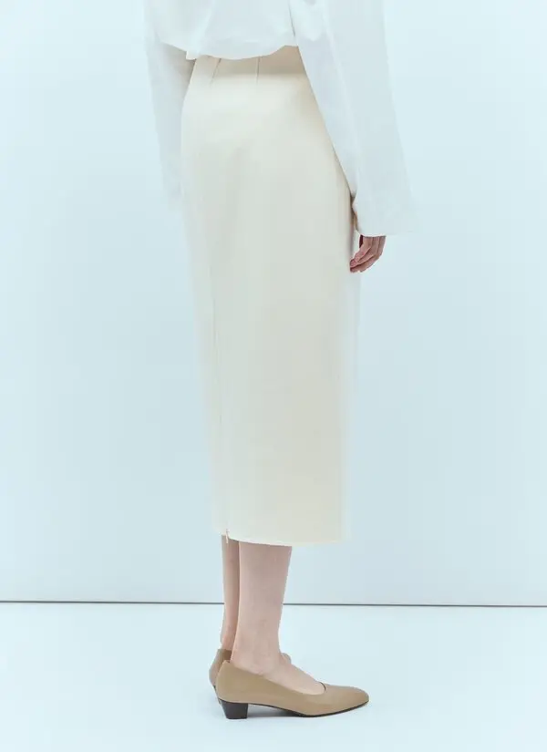 THE ROW Bartellette Midi Skirt - Beige
