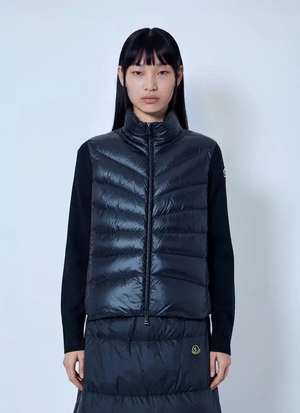 Moncler Padded Wool Cardigan - Black