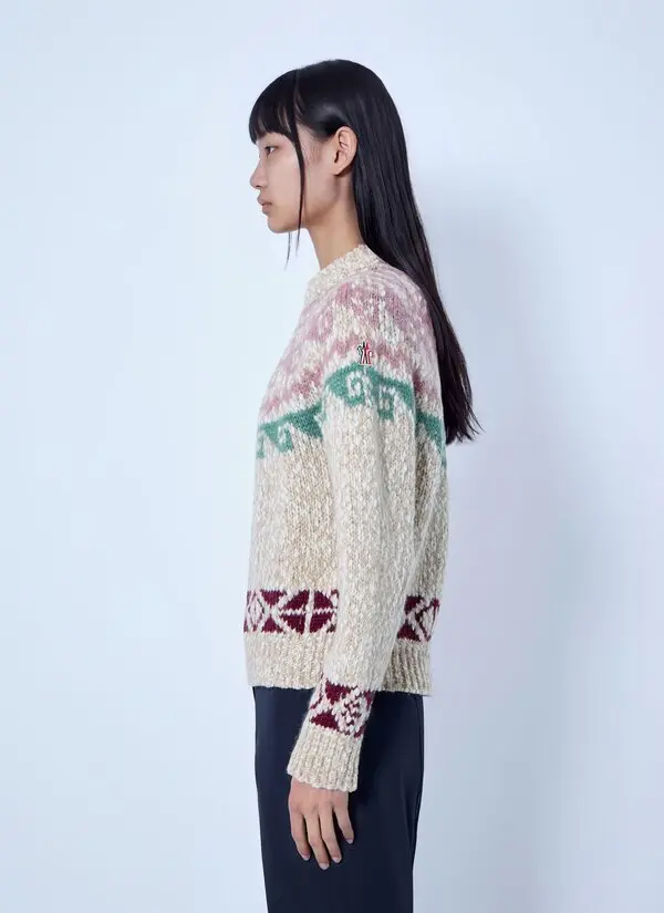 Moncler Geometric Jacquard Wool Blend Jumper