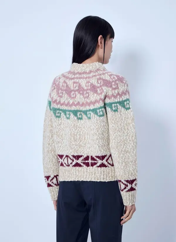 Moncler Geometric Jacquard Wool Blend Jumper