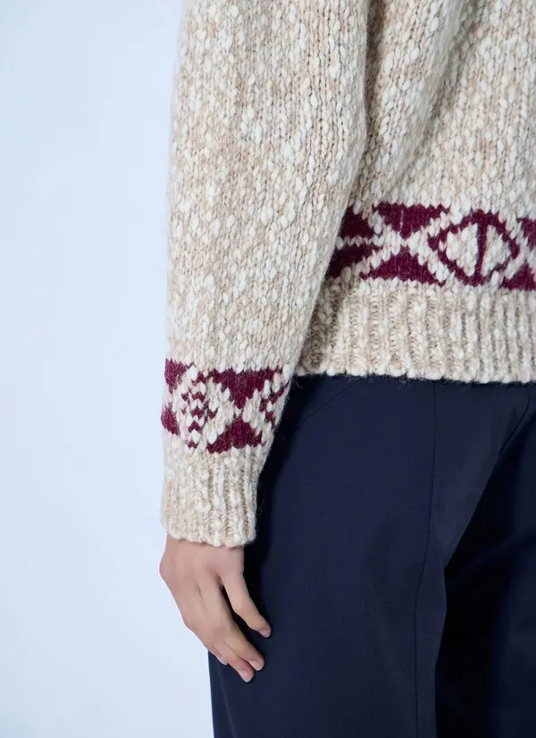 Moncler Geometric Jacquard Wool Blend Jumper