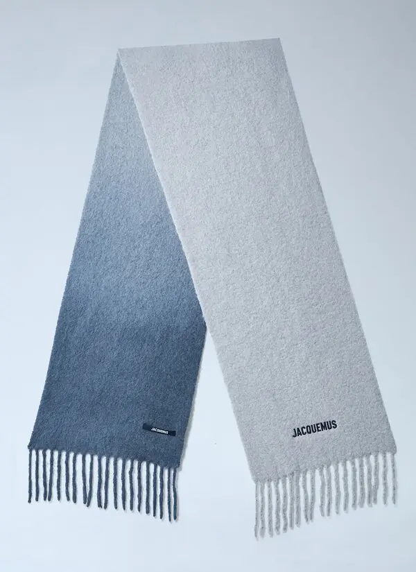 Jacquemus Logo Motif Scarf - Grey