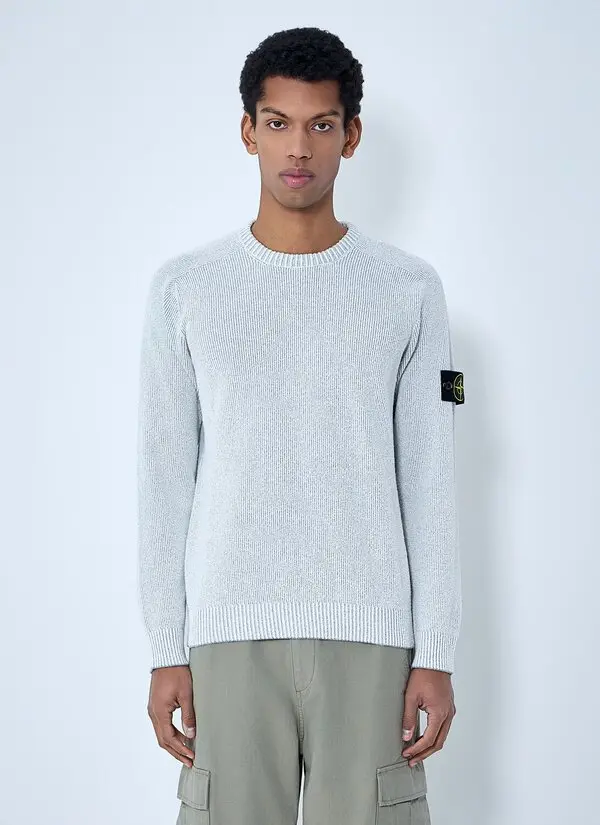 Stone Island Ribbed Knit Crewneck Sweater - Grey