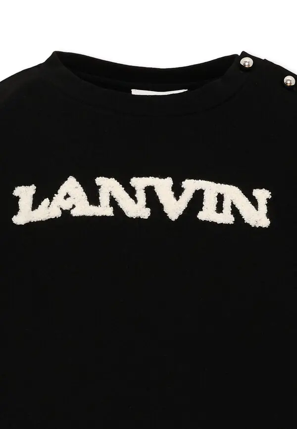 LANVIN Logo Patch Crewneck Sweatshirt