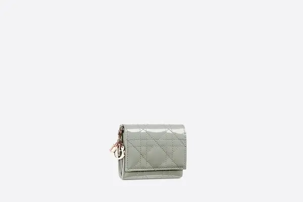 Dior Logo Grey Calfskin Wallet