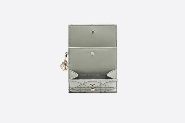 Dior Logo Grey Calfskin Wallet